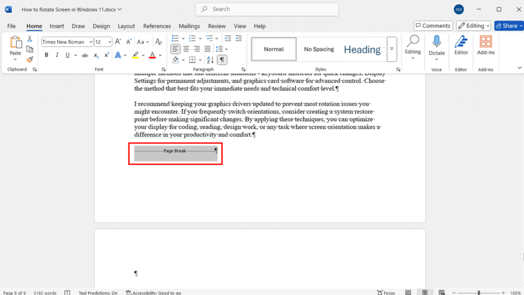 How to Delete a Page in Microsoft Word: Step-by-Step Guide - Kartik ...